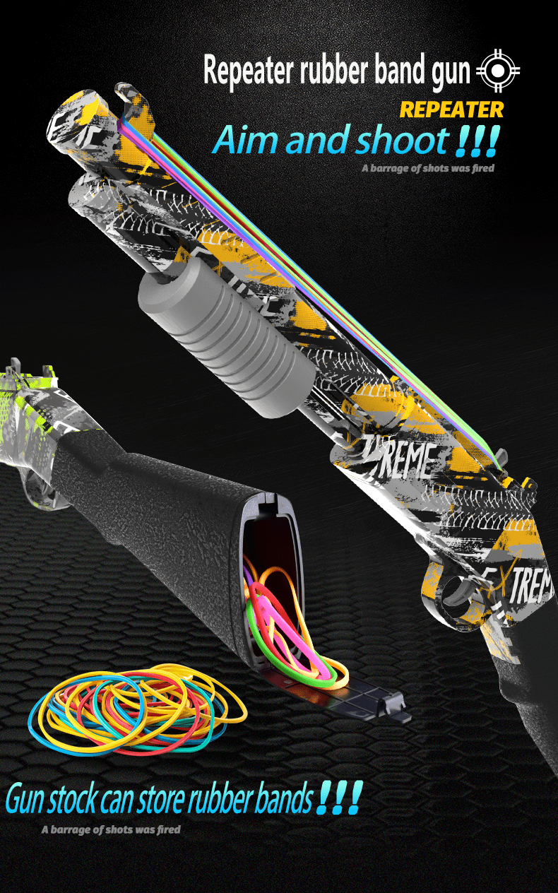 Outdoor Camouflage Elastic Band Shotgun Toy Gun With Manual Multiple ...