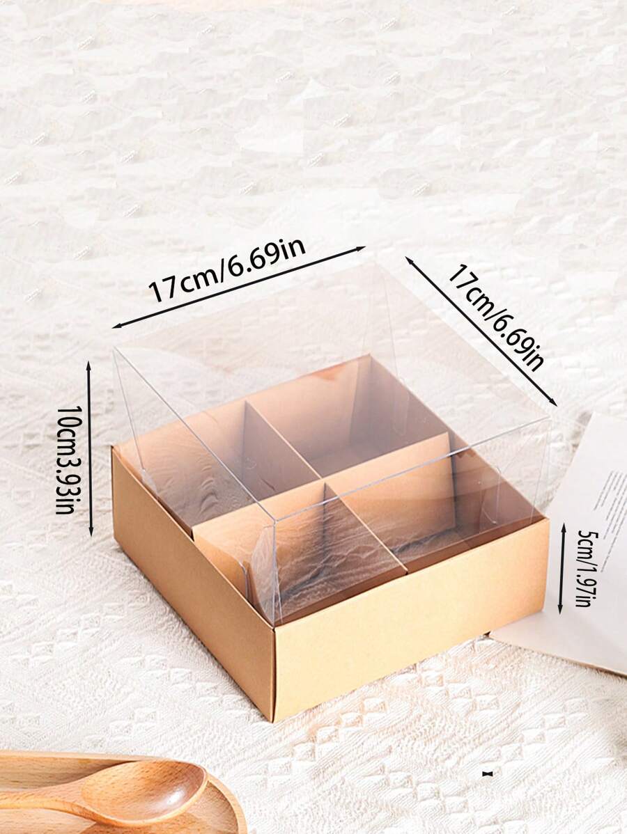 1pc Nine-grid Spring Picnic Camping Dessert Box, Disposable Clear Cake ...