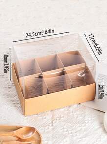 1pc Nine-grid Spring Picnic Camping Dessert Box, Disposable Clear Cake ...