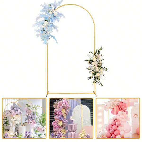 1pc, Wedding Arch Backdrop Stand, Gold Metal Arch Backdrop Stand For ...