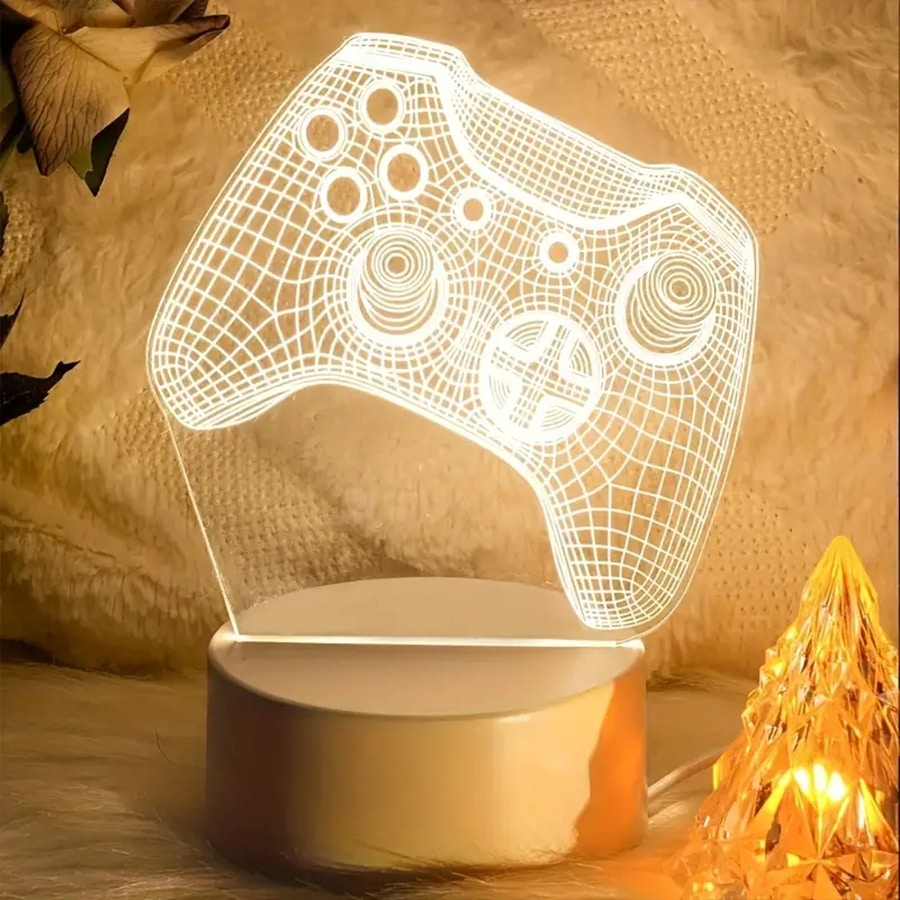 3d Gamepad Night Light, Warm Gamepad Shaped Desk Lamp, Gift For Gamers ...