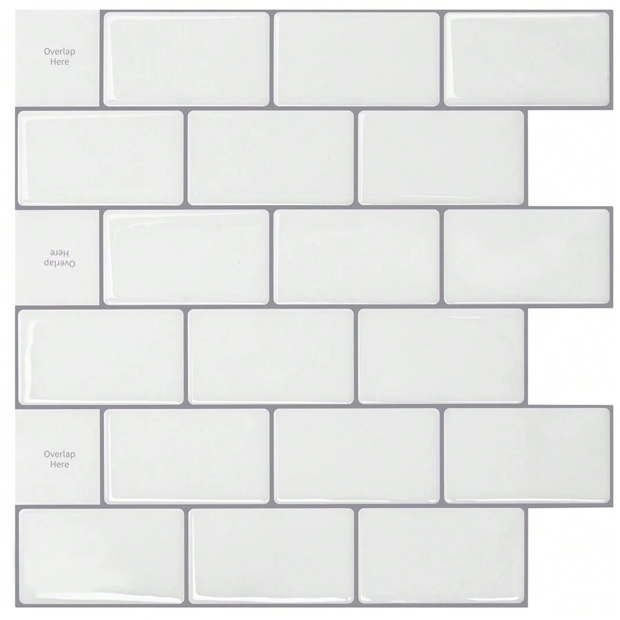 Art3d Art3d 12"X12" Backsplash Tile Sticker, 10-Sheet Stick On Subway ...