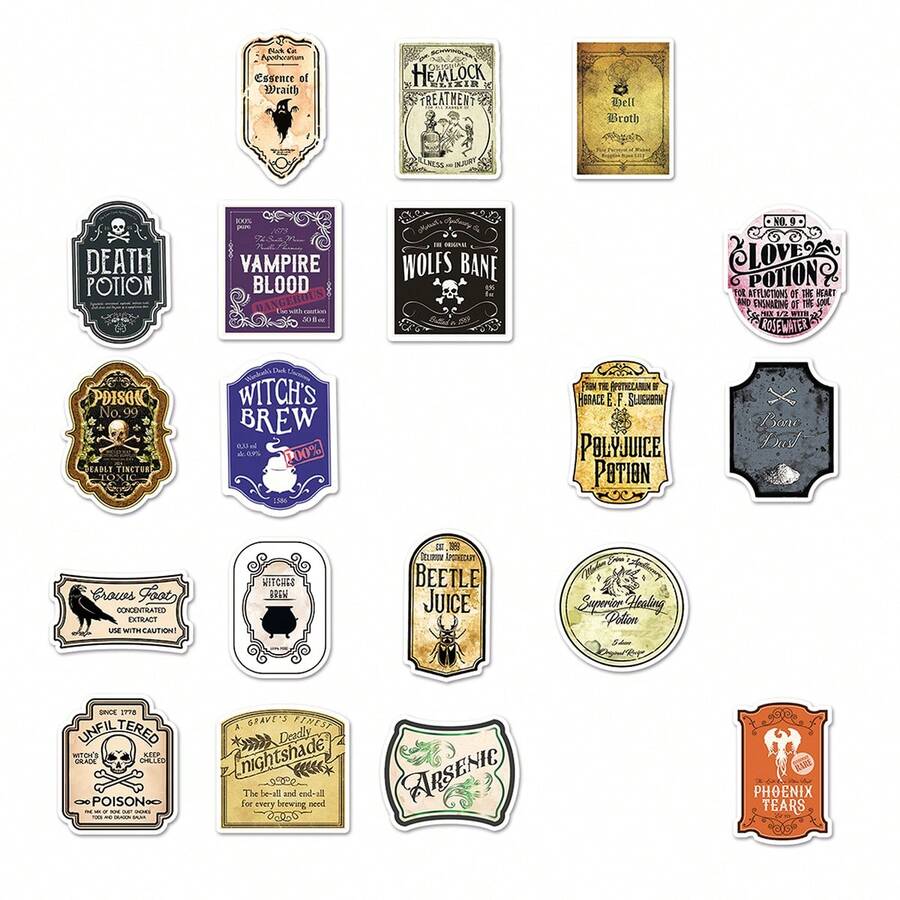 50pcs Decorative Tablet Stickers For Drug Labels With Doodles | SHEIN USA