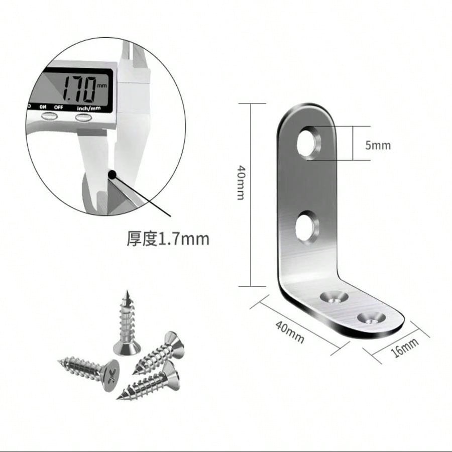 16pcs/Pack Bracket Angle Bracket, Heavy Duty Small Bracket, 304 ...