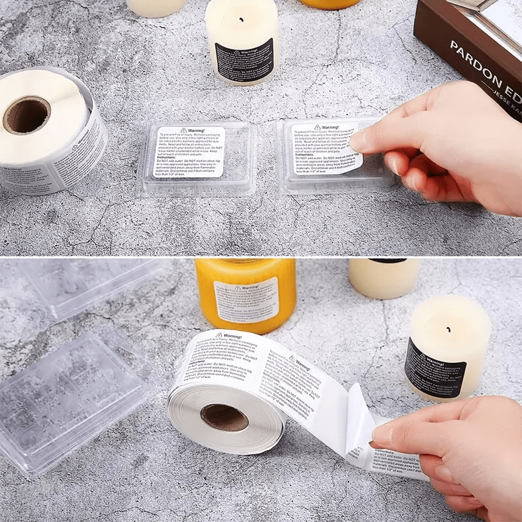500 Pieces 1.8 X 1.5 Inches White Wax Melt Warning Labels Candle ...
