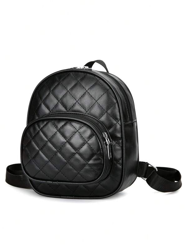 1 Stück Mädchen Schwarzer Pu-rucksack Mit Modischer Diamant ...