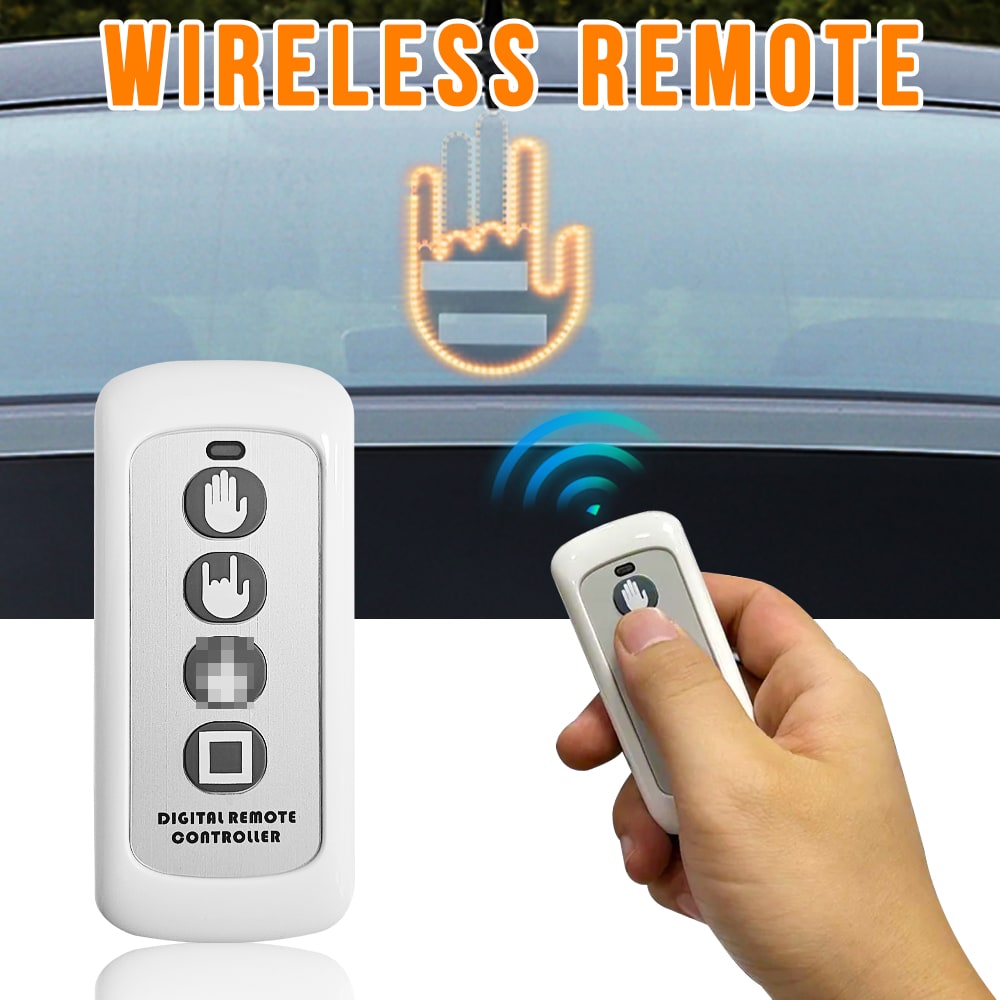Car LED Gesture Light Car Finger Light With Remote Road Rage Signs ...