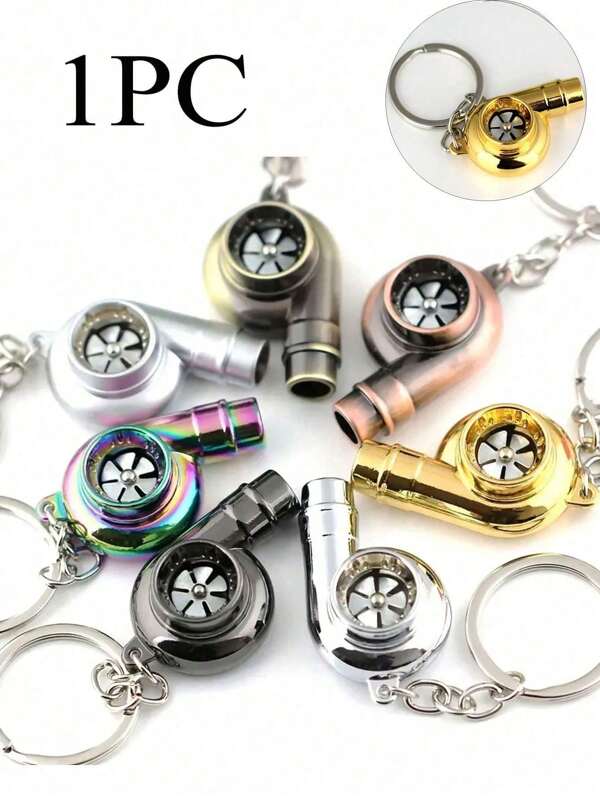 1PC Real Turbo Keychain Sleeve Bearing Spinning Turbo Key Chian Auto ...