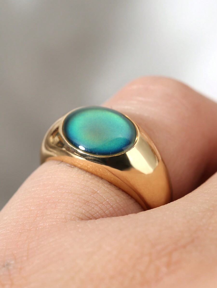 1pc Temperature Sensitive Color Changing Ring, Can Change Color For ...