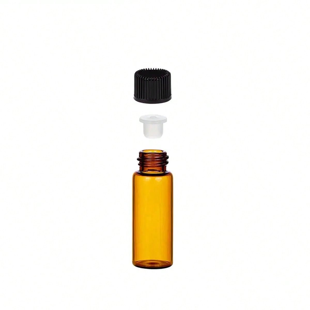 1/2/3/4/5ml Amber Glass Essential Oil Bottles With Screw Cap Amber ...