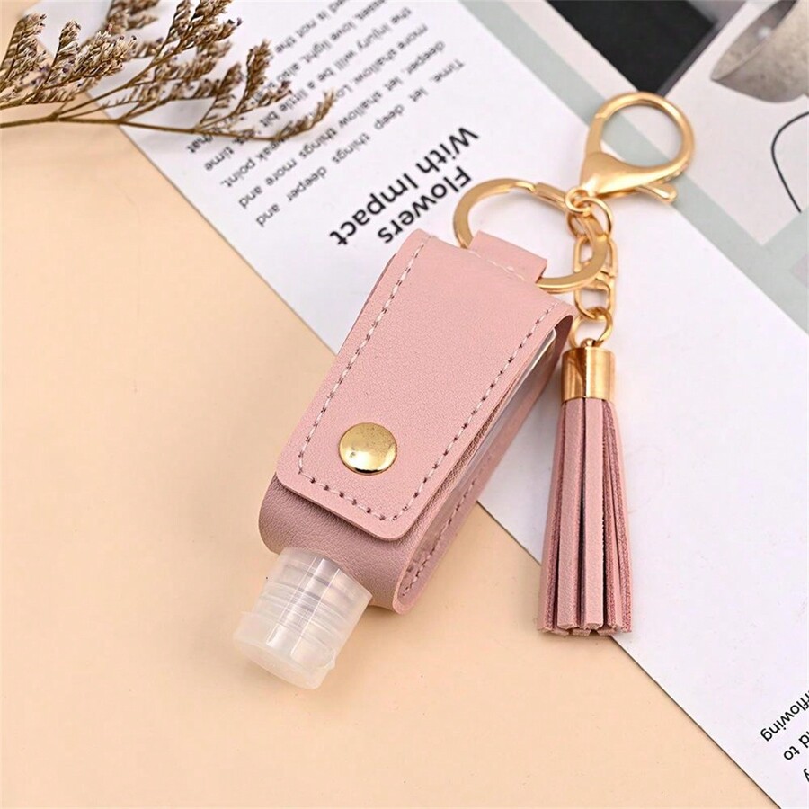 1pc High-End Leather Traditional Handicraft Pu Hand Sanitizer Holder ...