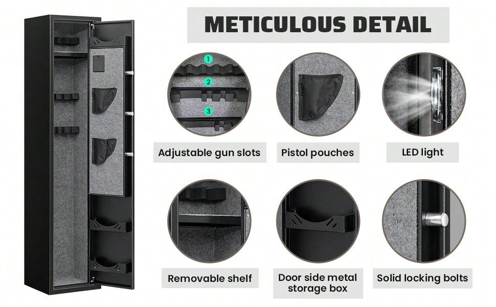 Electric Rifle Gun Safes, Digital Keypad For Home Rifle And Pistols, Long Gun Safe With Mute ...