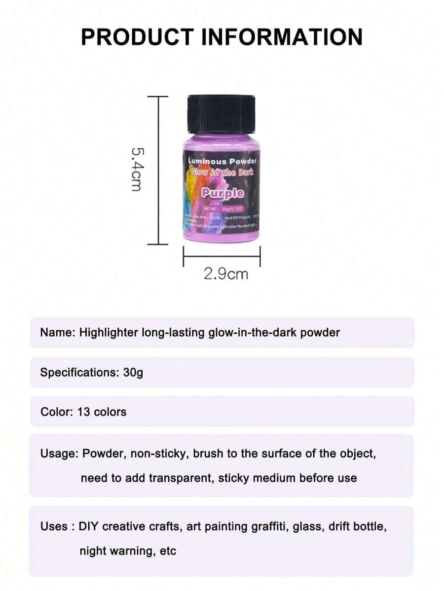 30g/bottle Long-lasting High-luminance Luminous Powder For Epoxy Resin ...