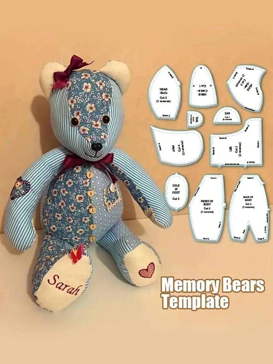 10pcs Memory Bear Template Sewing Doll Patch Tool Doll DIY Sewing ... 10pcs Memory Bear Template Sewing Doll Patch Tool Doll DIY Sewing ...