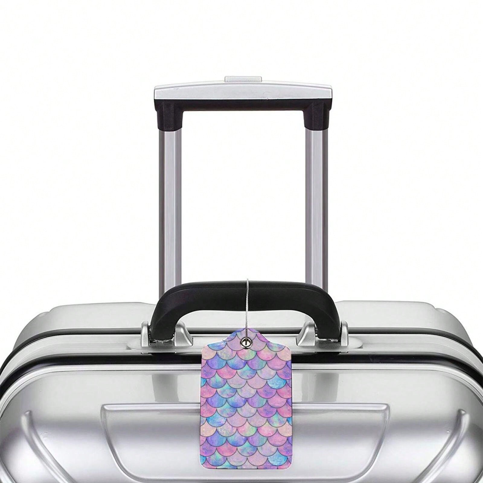 Stainless Steel Loop Super Fiber Leather Luggage Tag, Security ...