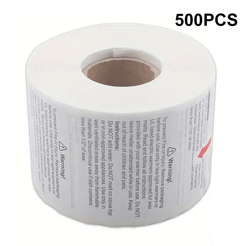500 Pieces 1.8 X 1.5 Inches White Wax Melt Warning Labels Candle ...