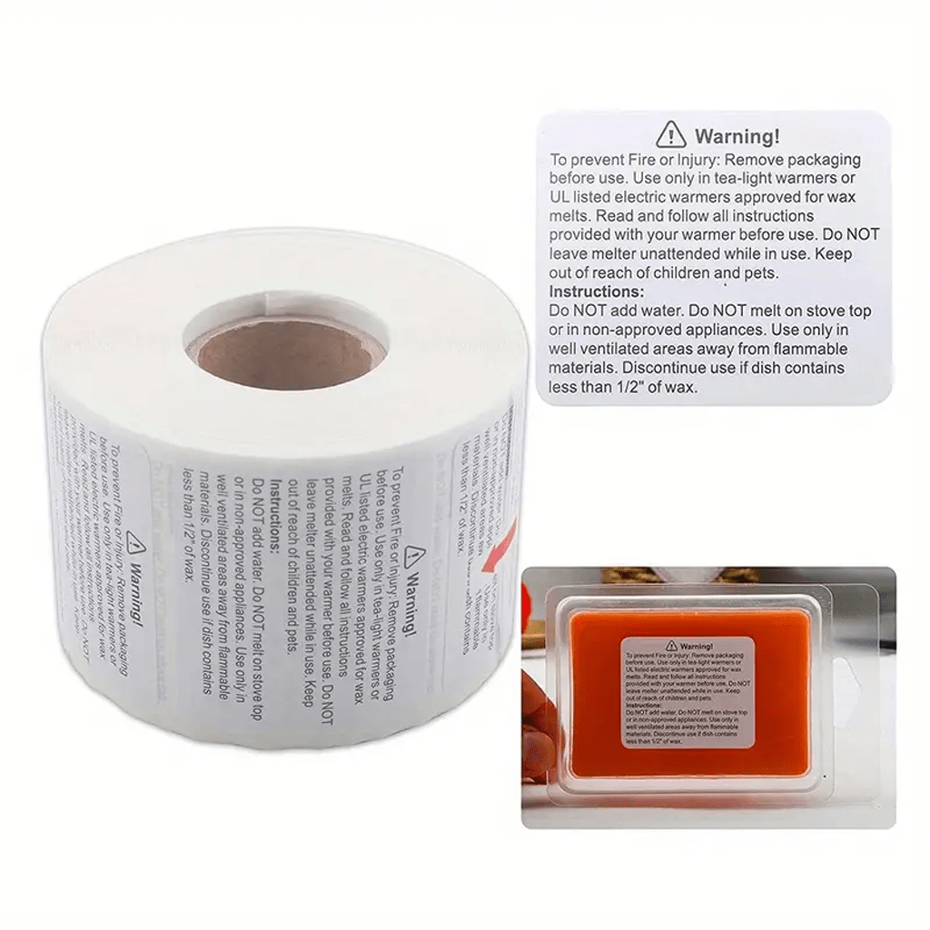 500 Pieces 1.8 X 1.5 Inches White Wax Melt Warning Labels Candle ...