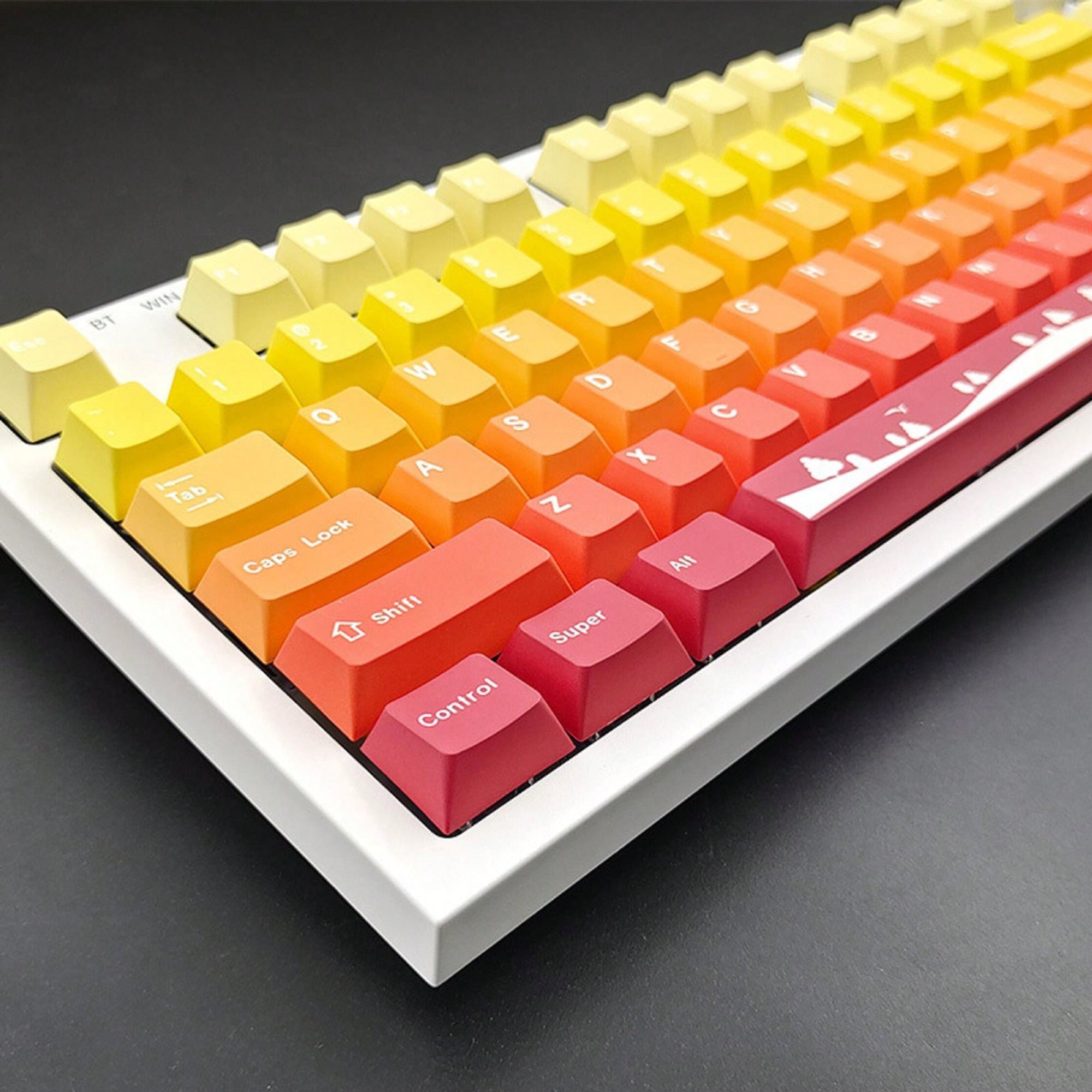 Dazzling Color Series 138-Key Gradient Full 5-Side Pbt Side-Engraved ...
