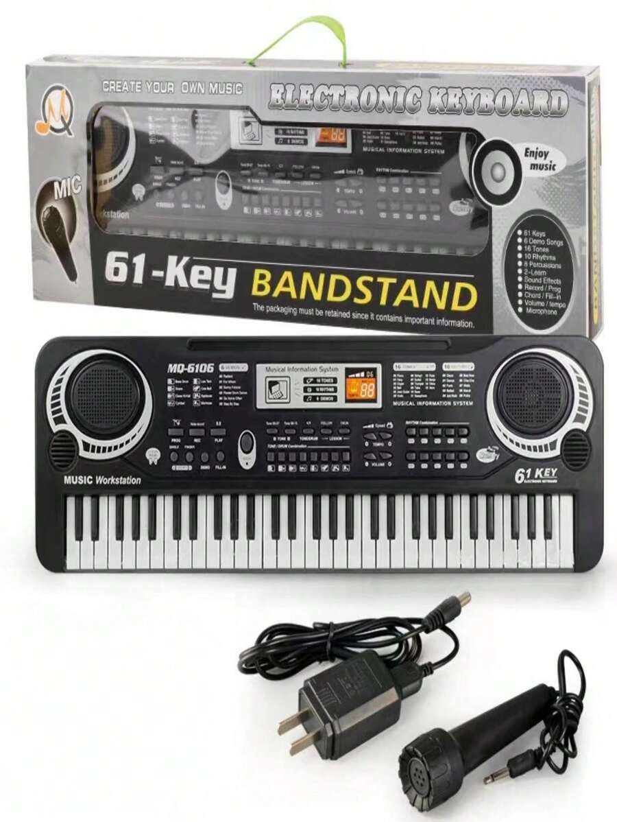 Electronic Keyboard Toy, Multi-Functional 61 Keys Electronic Keyboard ...