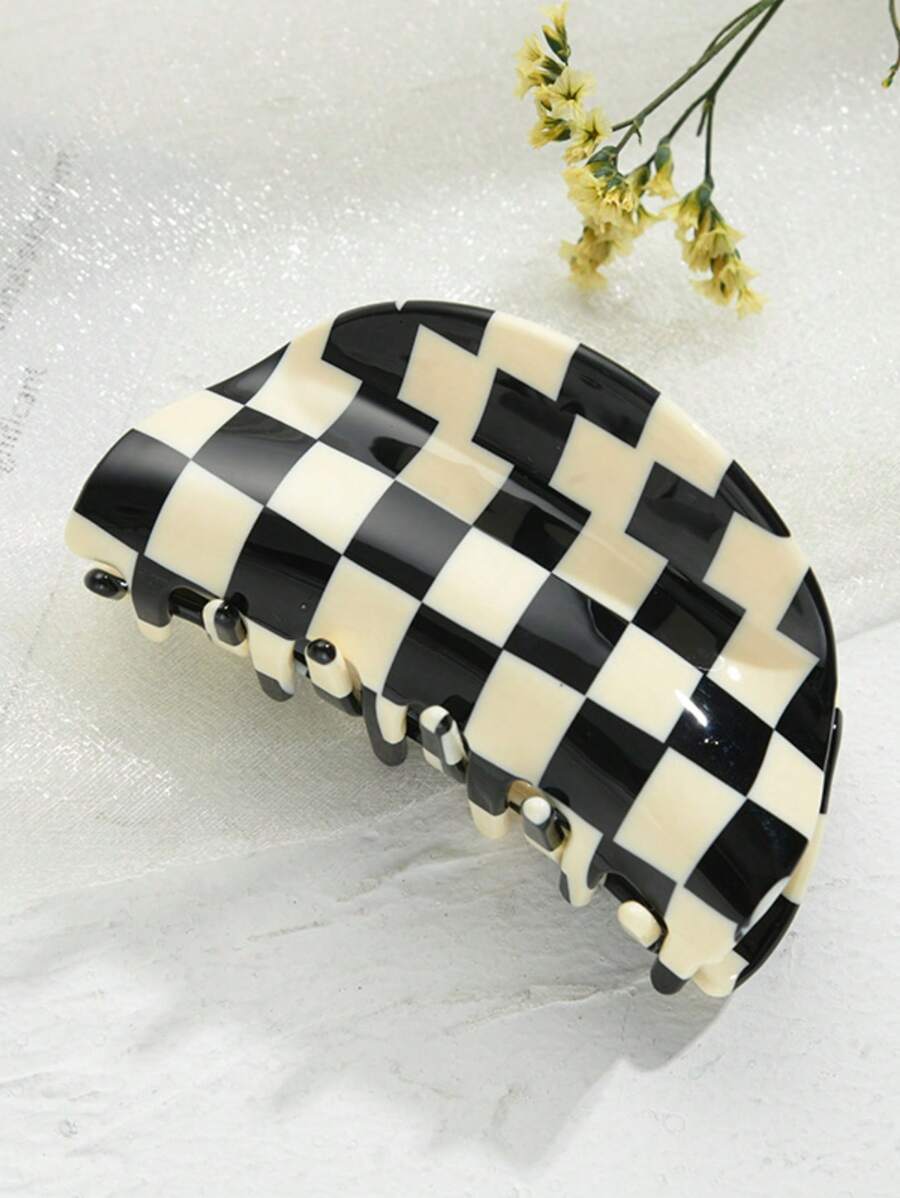 Checkered Pattern Hair Claw Elegant | SHEIN USA