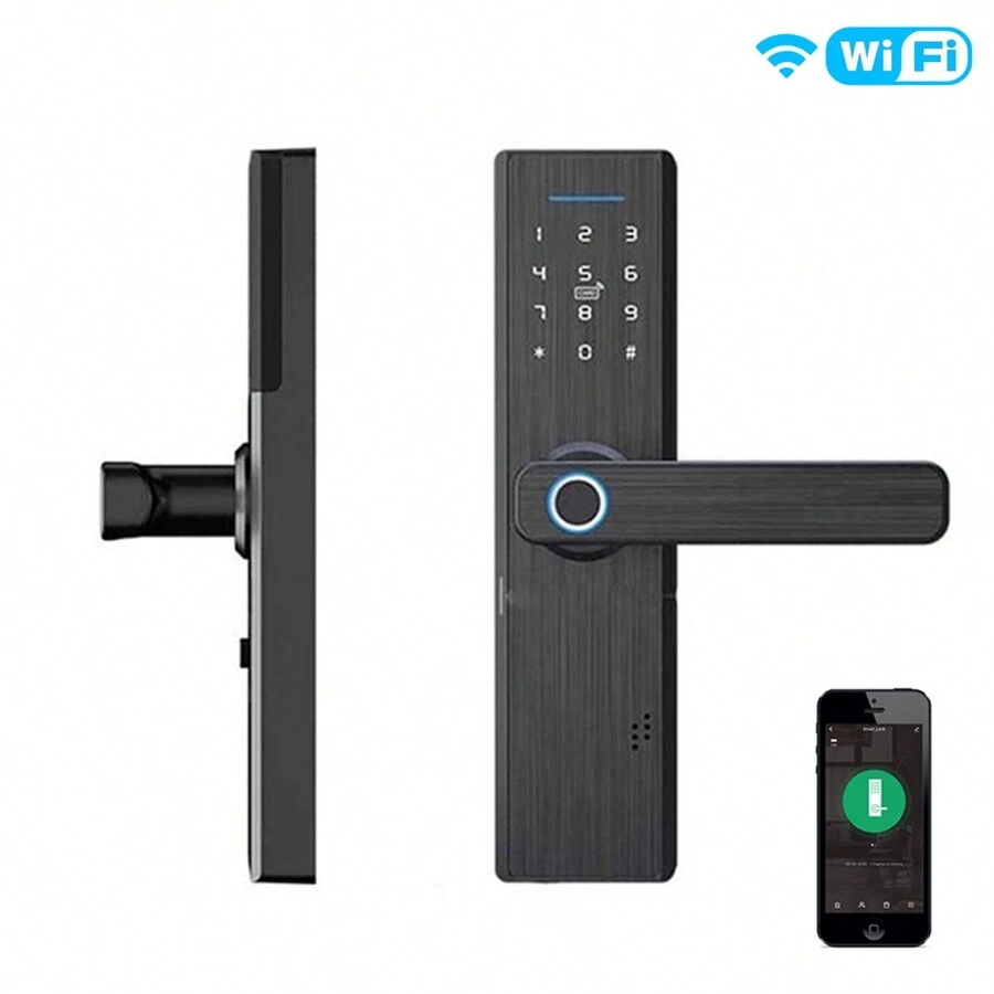 Tuya Wifi Fingerprint Smart Card Door Lock Home Office Intelligent ...