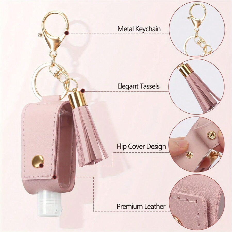 1pc High-End Leather Traditional Handicraft Pu Hand Sanitizer Holder ...