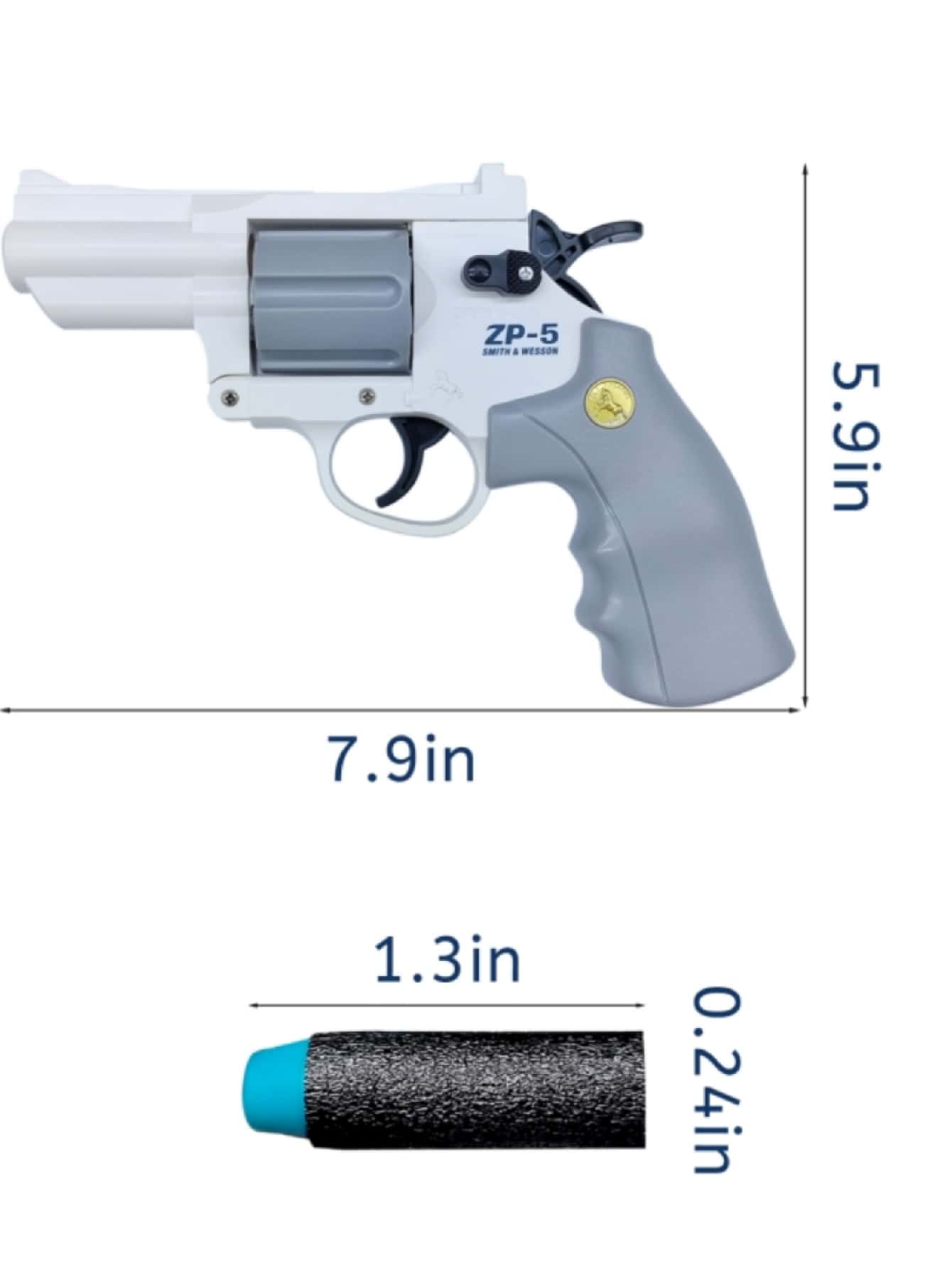 1 Blue Soft Bullet Toy Gun Revolver Outdoor Toy Gun | SHEIN USA