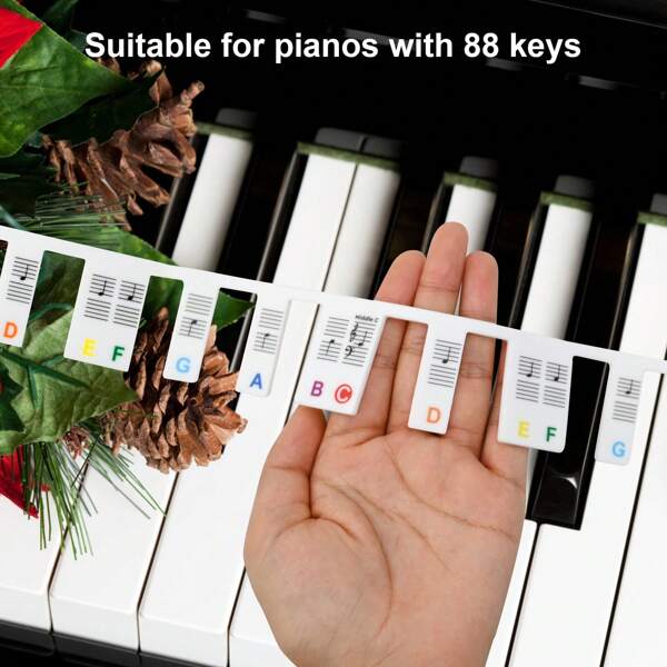 88 Keys Removable Piano Keyboard Note Labels Silicone Piano Keyboard ...
