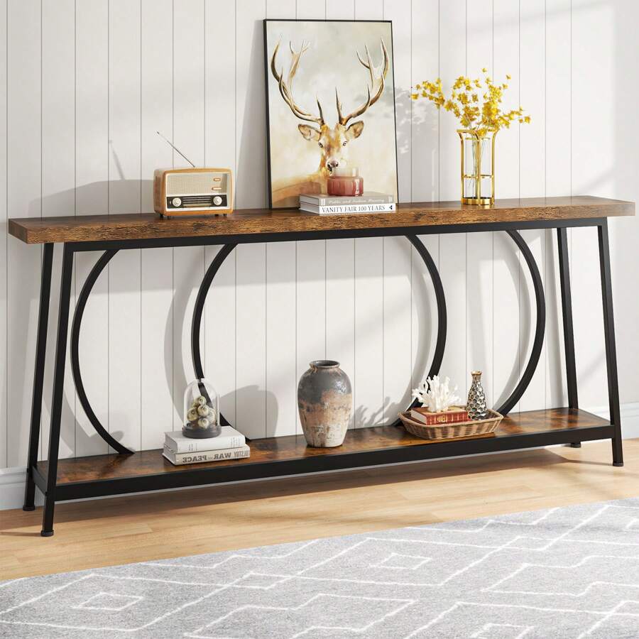 Tribesigns 70.9 Inch Console Table With Storage Extra Long Narrow ...