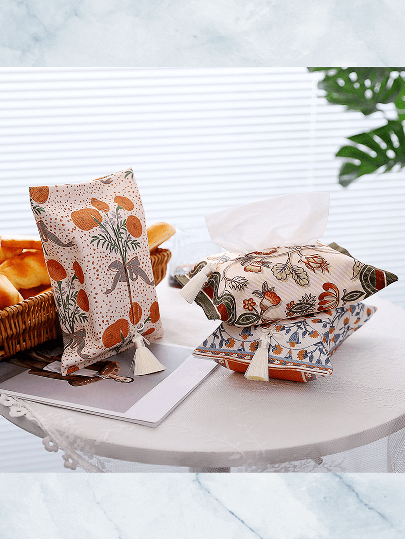 Retro Fabric Tissue Box Cover, Floral Victorian Tissue Box Cover, Car ...