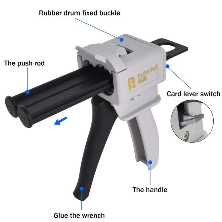 Dosing Gun For AB Epoxy, 50 Ml AB Epoxy Glue Gun, Handle Glue Mixed, 1: ...