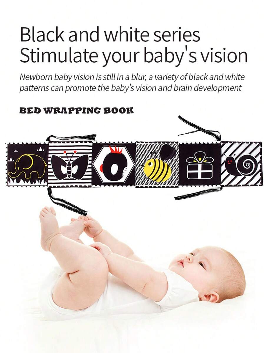 1pc Black And White Biteable Children'S Car Hanging Bed Surround Book ...