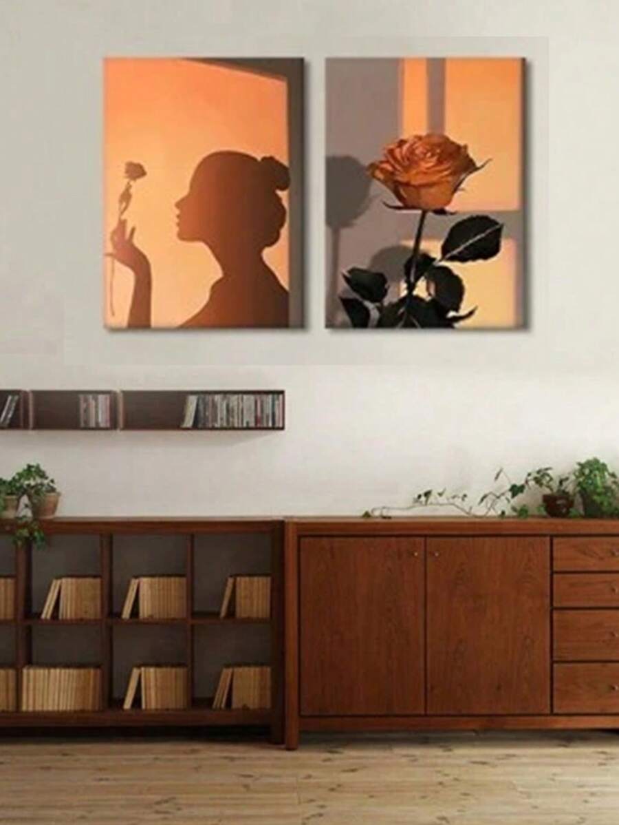 2pcs/Set Nordic Style Warm Beauty & Flower Design Wall Posters For ...