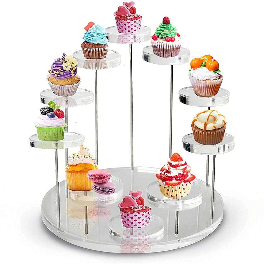 A Set Of Dessert Display Racks Acrylic Jewelry Display Stand For Rings ...