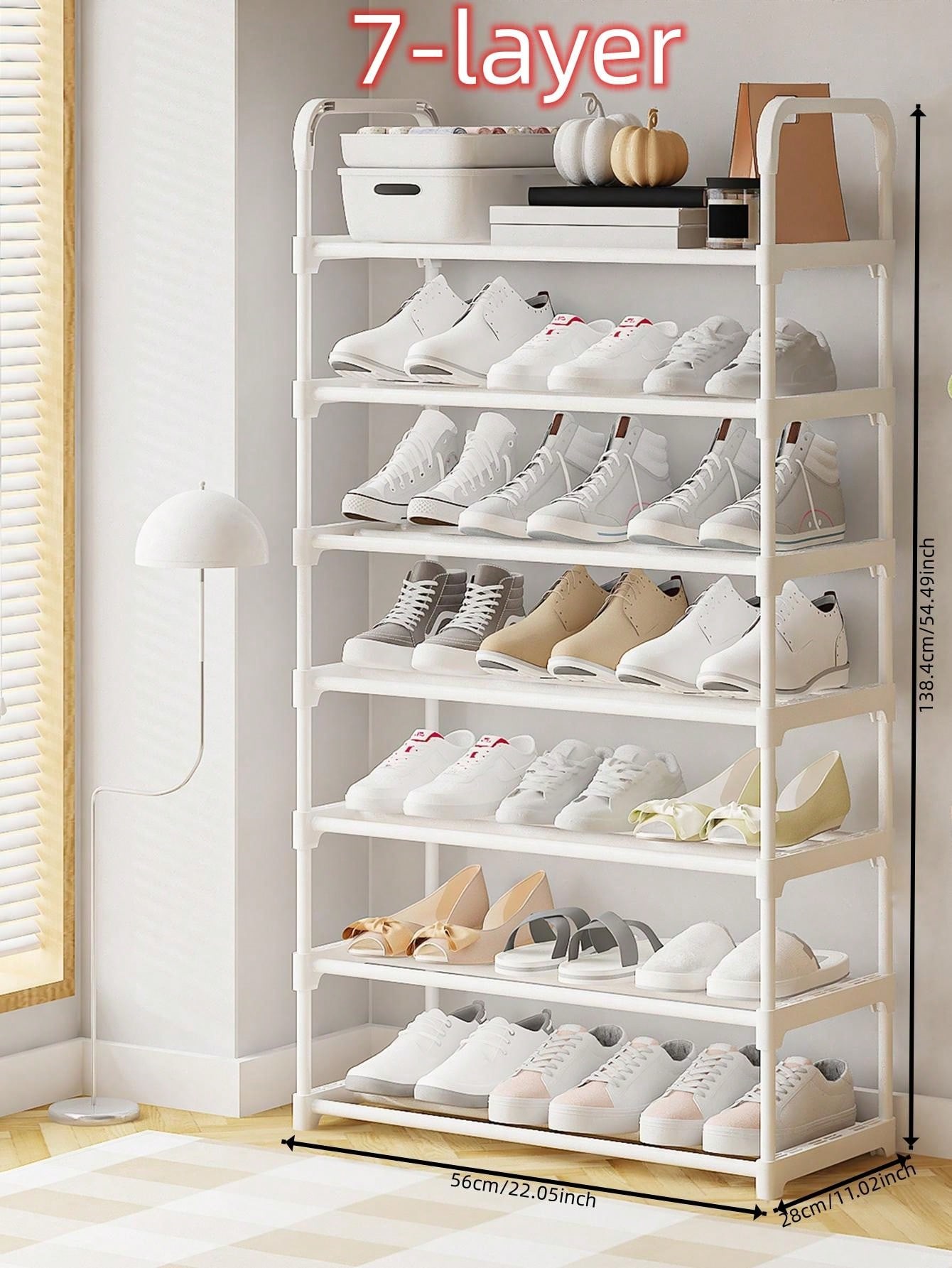 Single Row Reinforced & Widened Shoe Rack, Easy Assemble Multipurpose ...