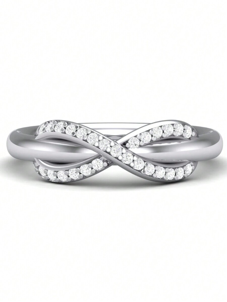 1pc Fashionable & Exquisite Inlaid Infinity Cross Ring, Suitable For ...
