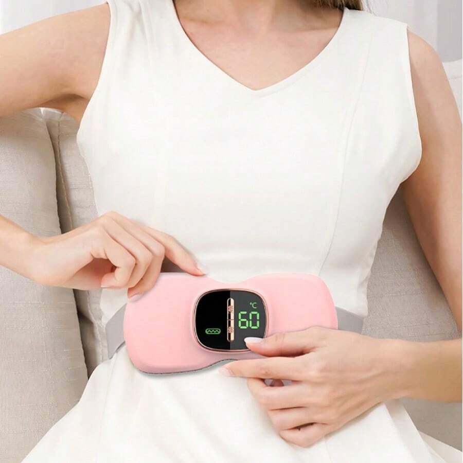 LCD Screen Portable Electric Period Pain Relief Device Massager Warm ...