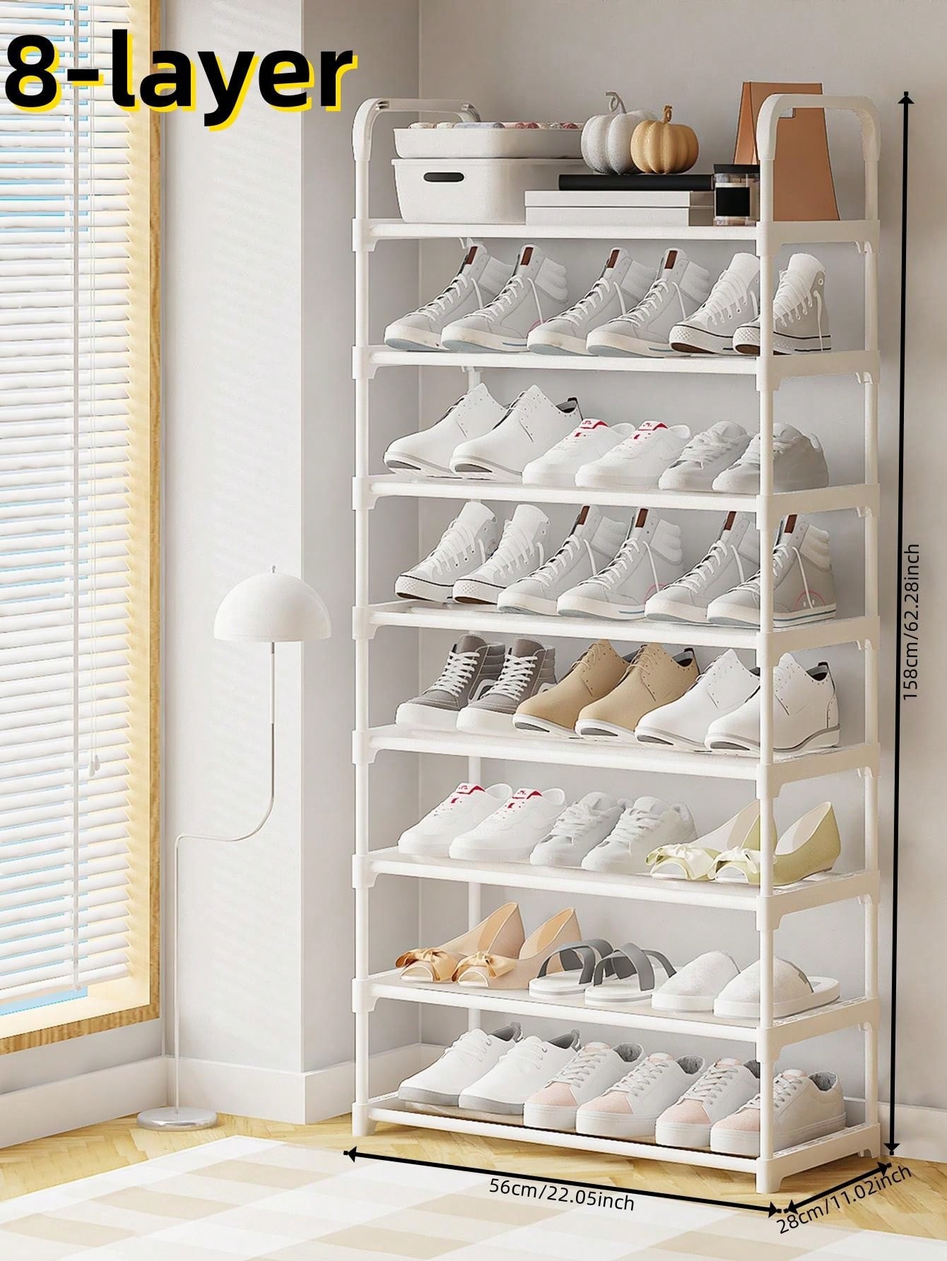 Single Row Reinforced & Widened Shoe Rack, Easy Assemble Multipurpose ...