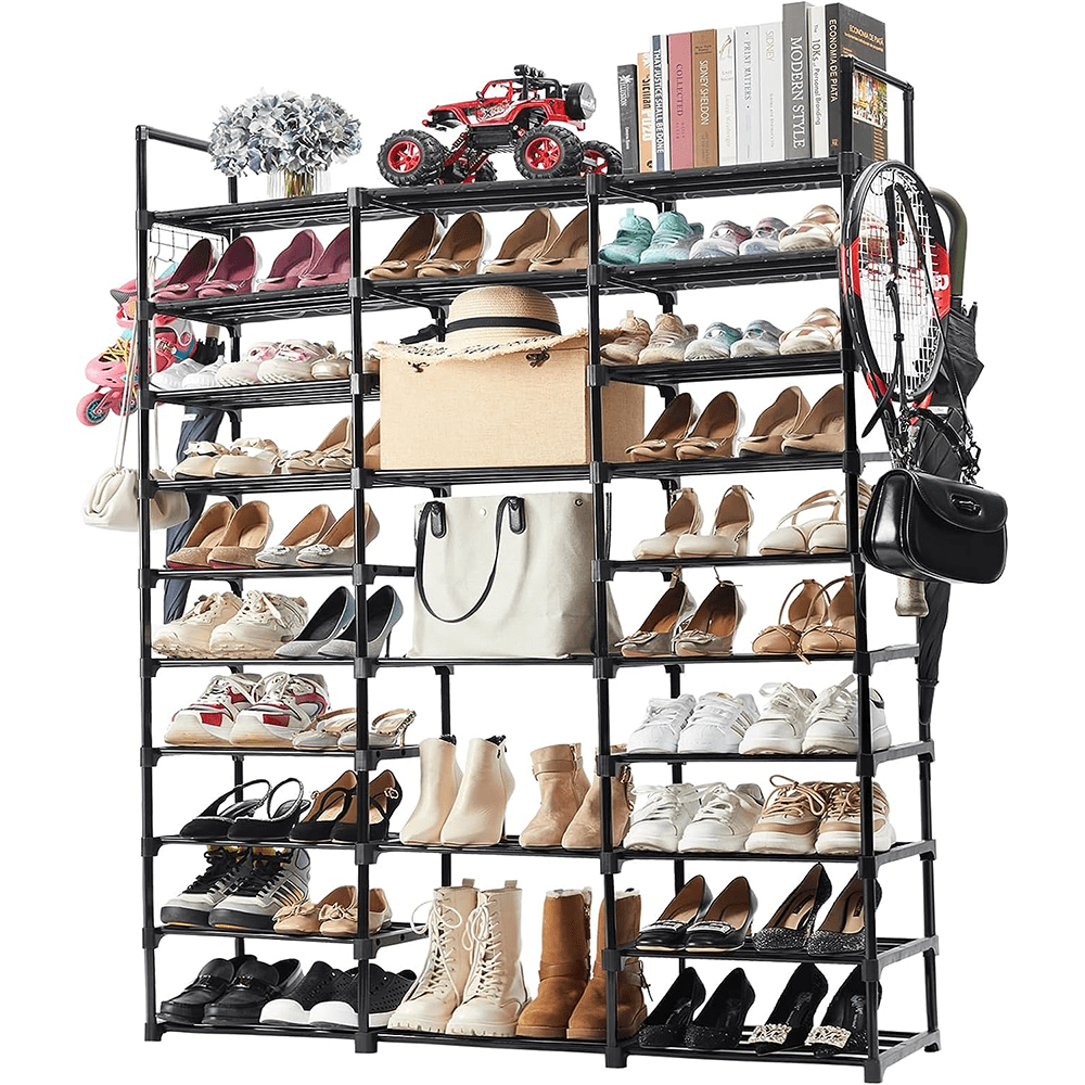 10 Tiers Shoe Rack Tall Shoe Organizer Shoe Storage 55-65 Pairs ...