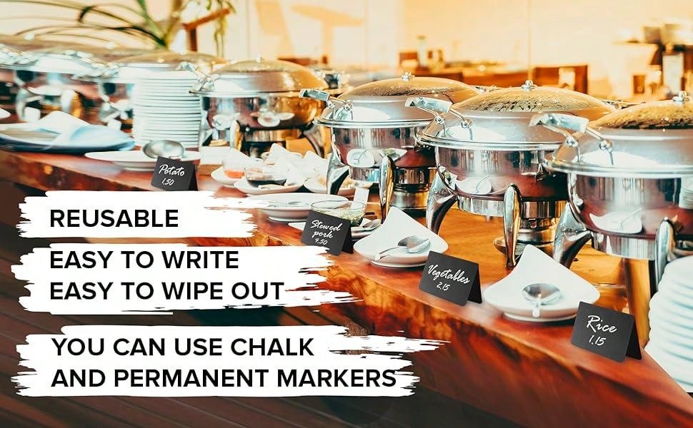 20 Pack Mini Chalkboard Tent Signs For Food - Buffet- Party Table Tent ...
