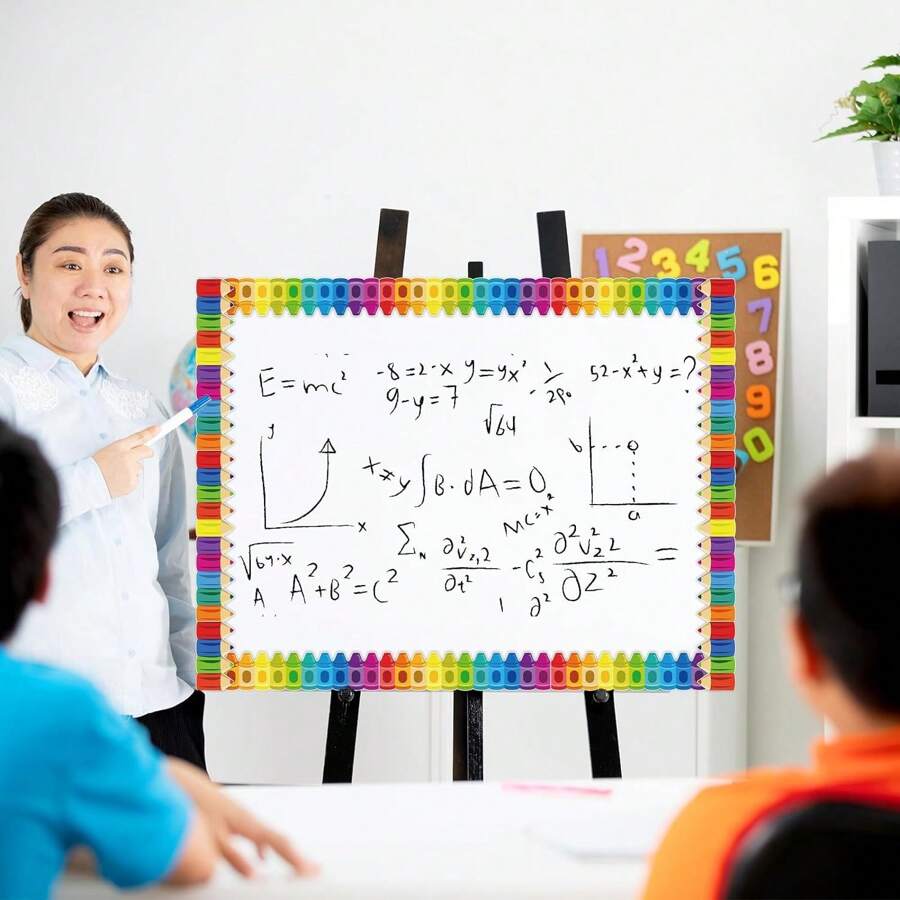 1 Roll/26ft Bulletin Board Border Decorations - Rainbow Crayon Border ...