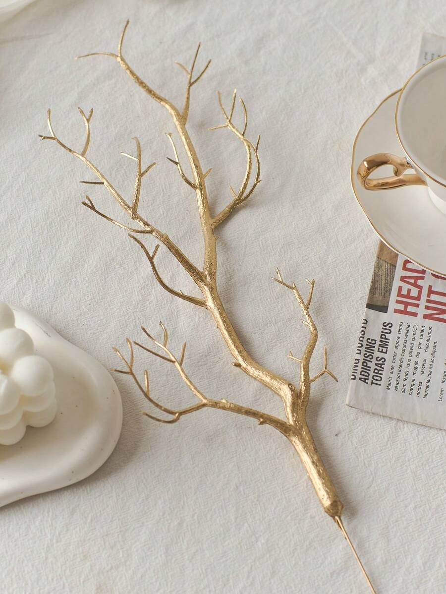 1pc/5pcs Glitter Gold Branches Plastic Artificial Fake Antler Shaped ...