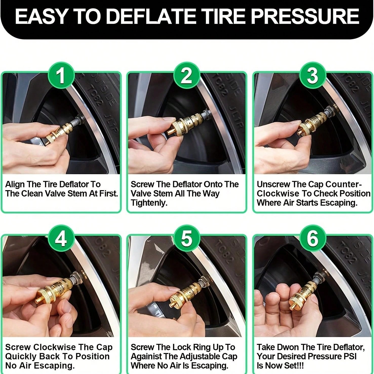 Tire Deflator, 6-30 PSI Tire Deflator , Air Down Tire Deflators Offroad ...