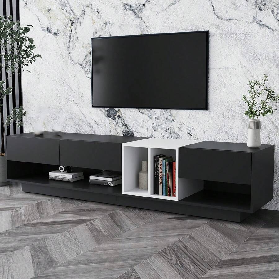 80''TV Stand,Entertainment Center Media Console TV Cabinet With ...