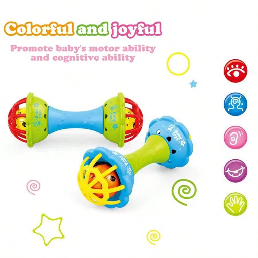 1 Piece Double-Headed Rattle Toy Hand Rattle For Male And Female Babies ...