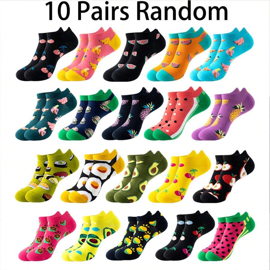 10/20 Pair Randomly Shipped Cartoon Print Happy Socks/Funny Socks ...
