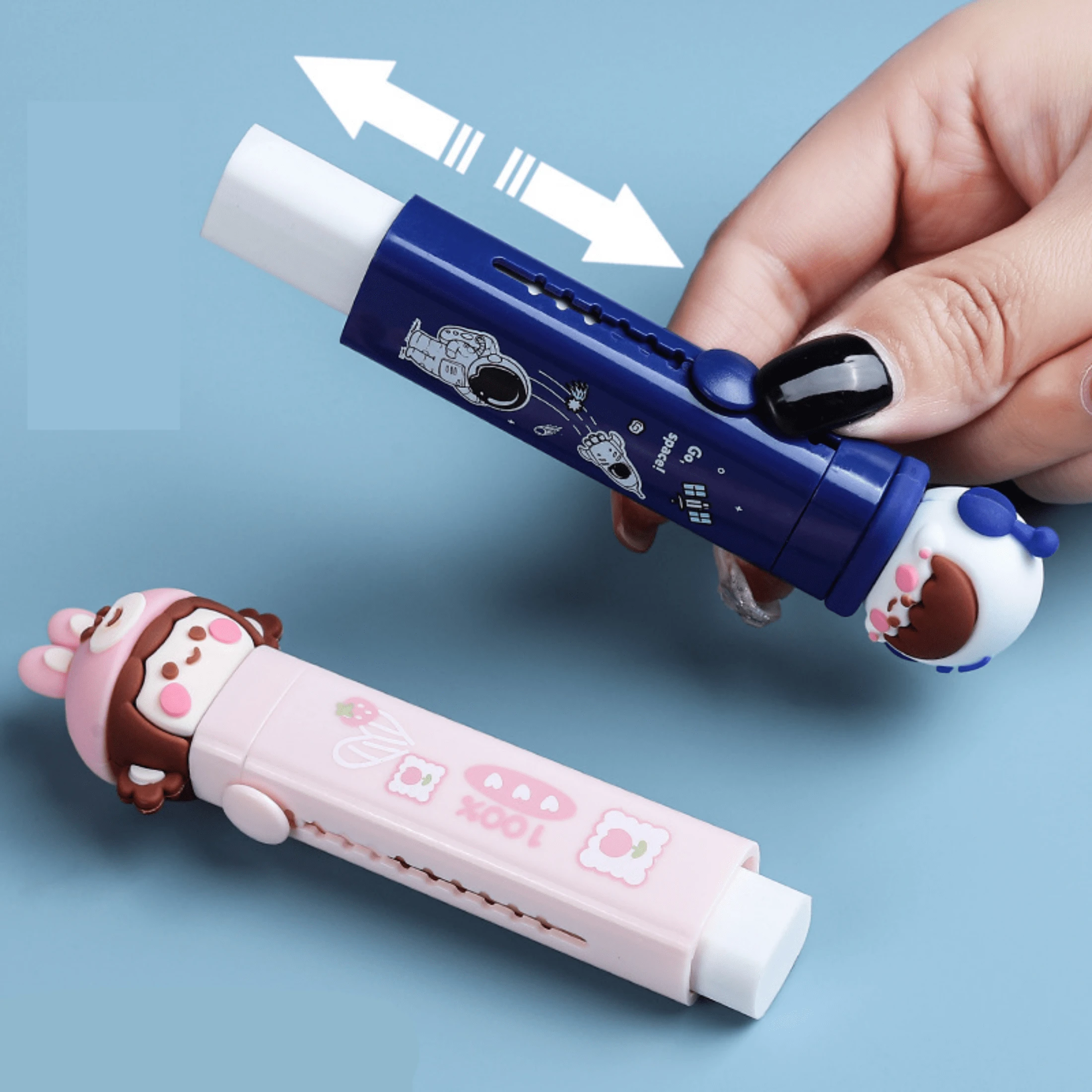 Push-And-Pull Cartoon Rubber Eraser For Primary School Students. High ...