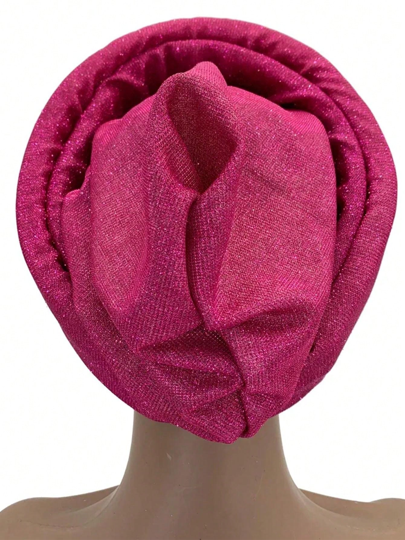 Pleated Women's Turban Cap Female Head Wraps Elegant Auto Gele Headtie ...