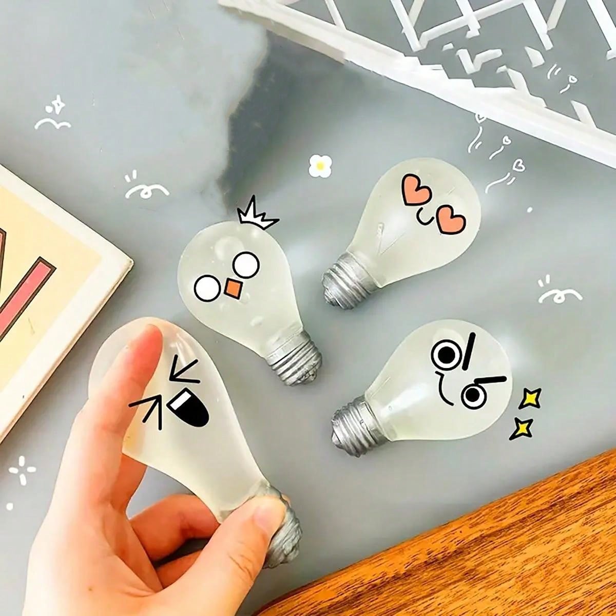 Creative DIY Cute Glow-In-The-Dark Light Bulb Maltose Pinch Music ...