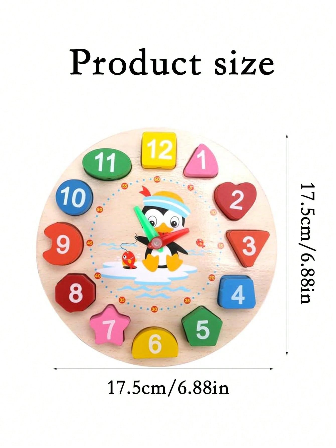 Children's Wooden Digital Beaded Penguin Clock, Toddlers' Shape ...